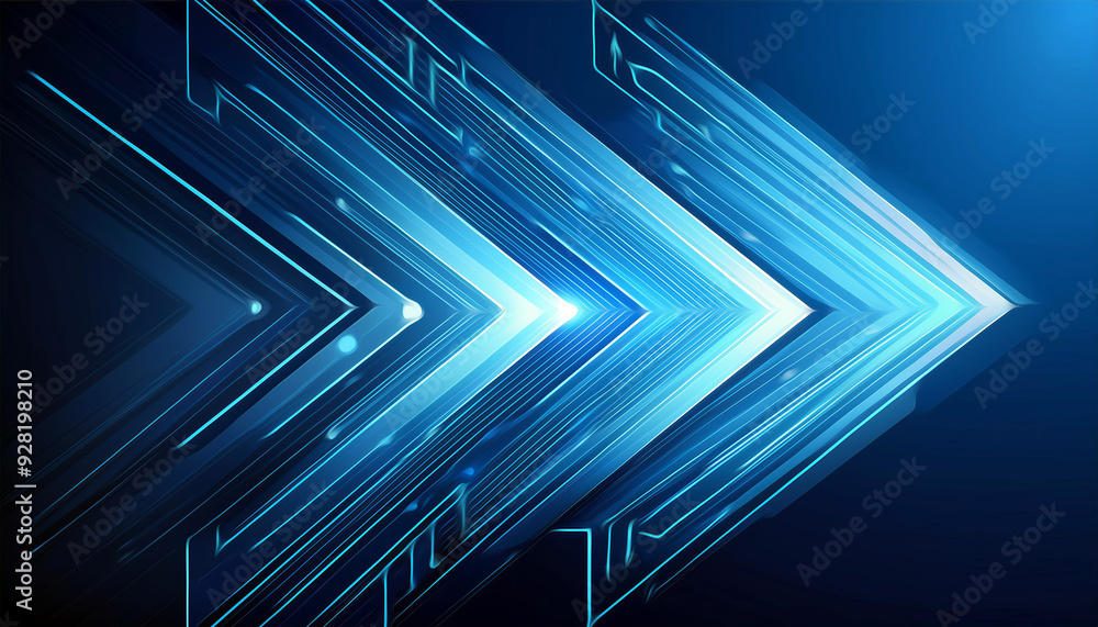Dynamic 3D arrows in motion on a sleek blue background, illustrating ...