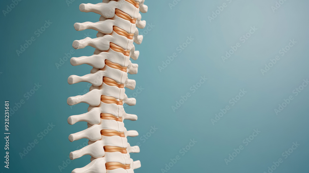 Ilustración de Stock Human spine model demonstrating vertebrae and ...