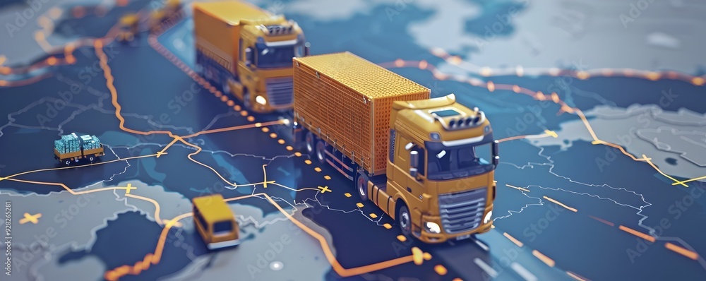 ภาพถ่าย Stock Stylized Map of Nationwide Logistics Network with ...