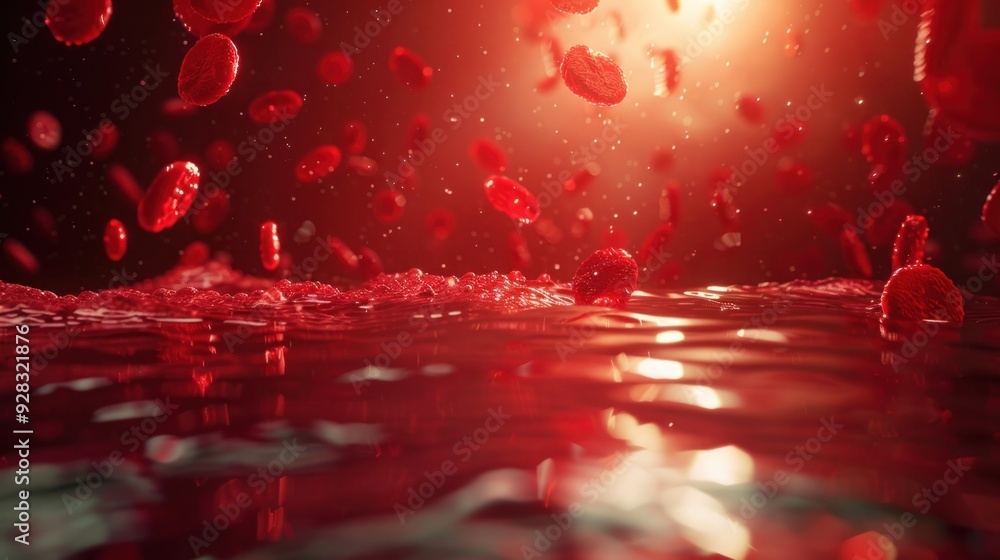 Blood cell red 3d background vein flow platelet wave cancer medicine ...