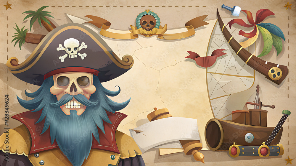 Invitation Cover, Pirate Themed Birthday Party Invitation, with ...