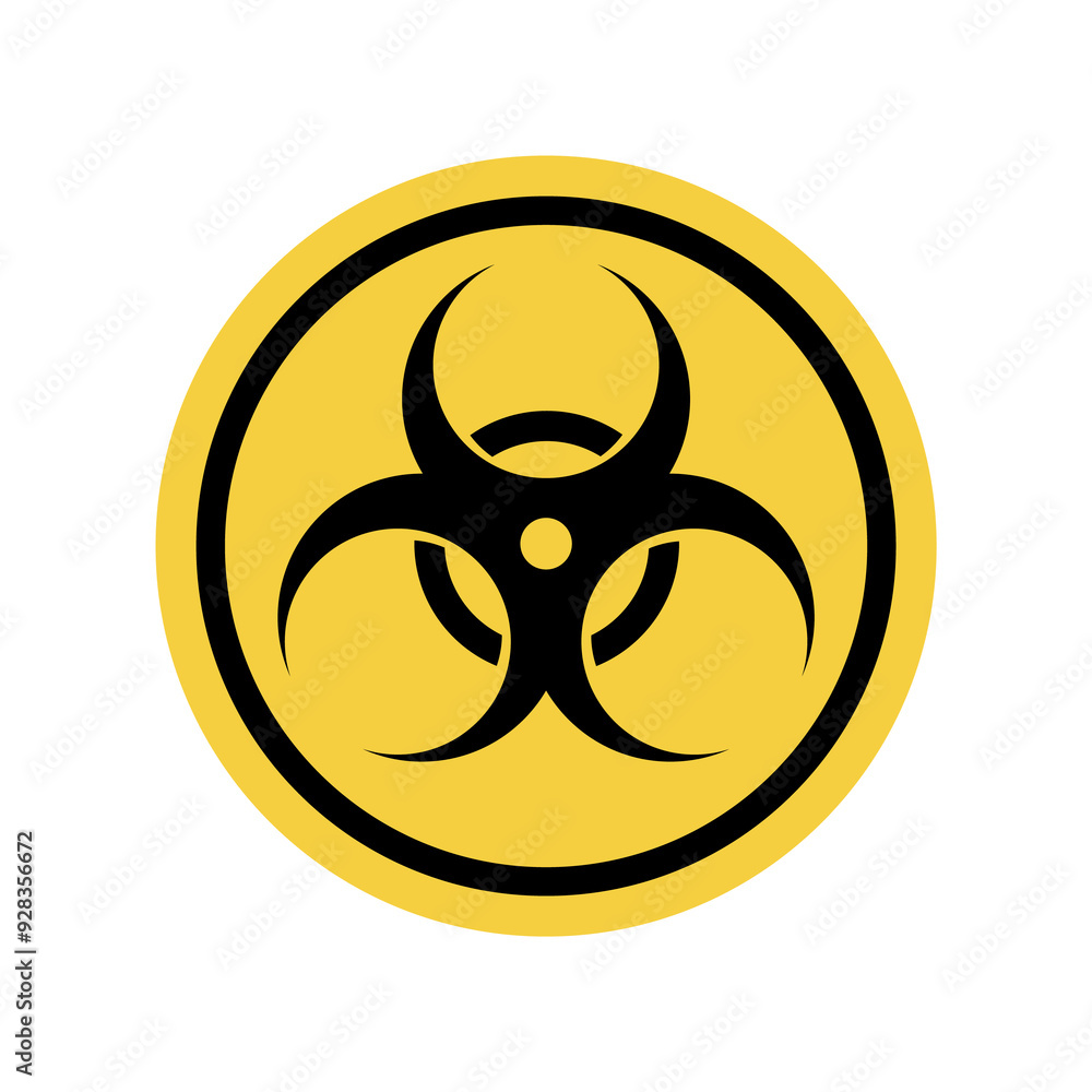 Ilustración de Stock Danger warning board icon, biological hazard ...