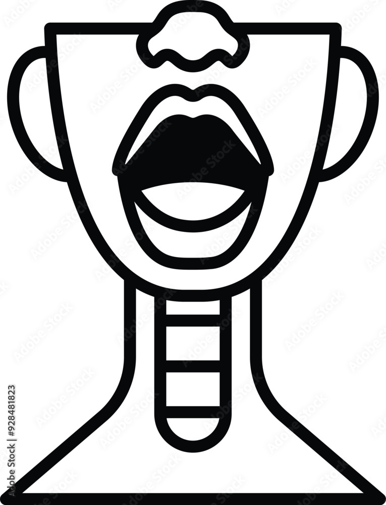 Throat organs in line drawing style Stock Vector | Adobe Stock