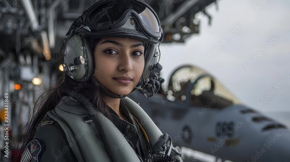 Female Pilot in Cockpit of Fighter Jet. Stock Photo | Adobe Stock
