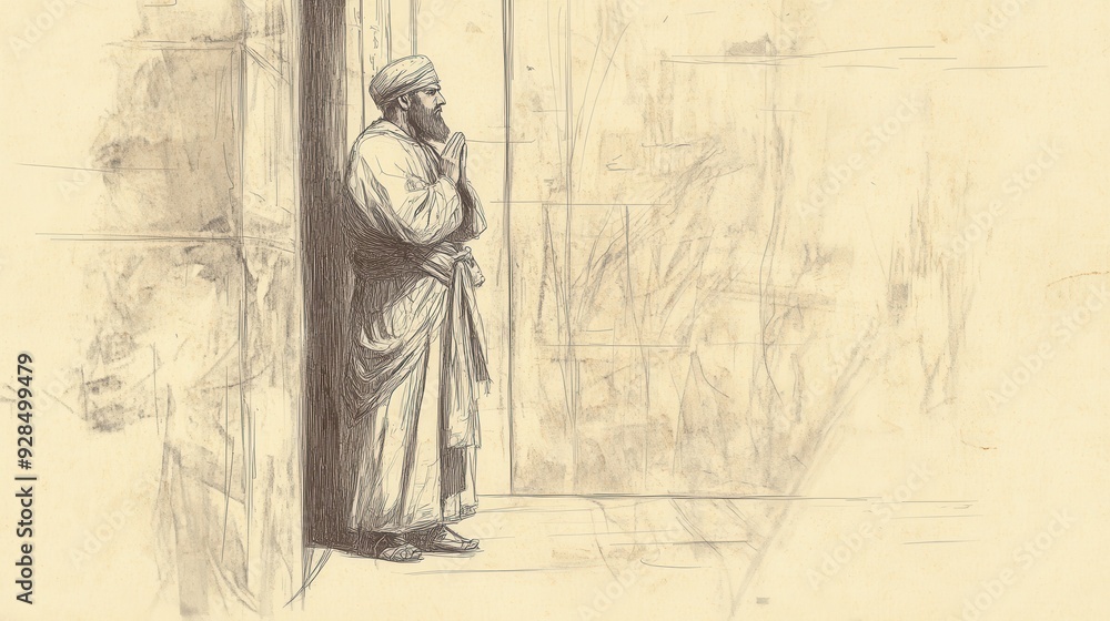 Biblical Illustration of Nehemiah’s Prayer: Nehemiah Standing in the ...