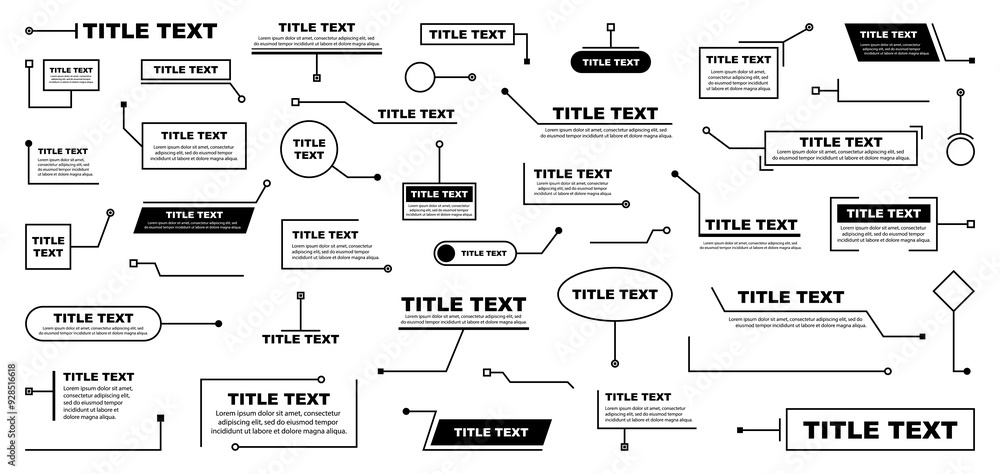 Сallouts titles set. Futuristic callouts template HUD. Digital line ...