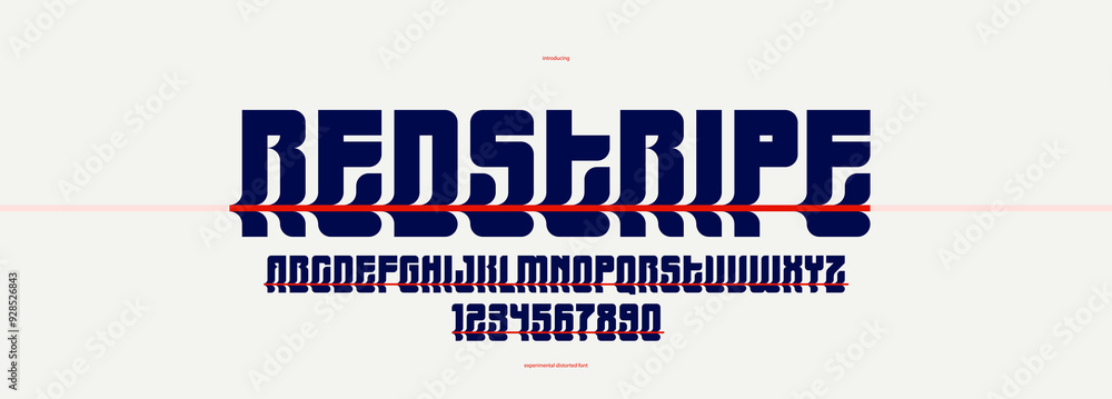 Bended and deformed display font for logos and posters, vector ...
