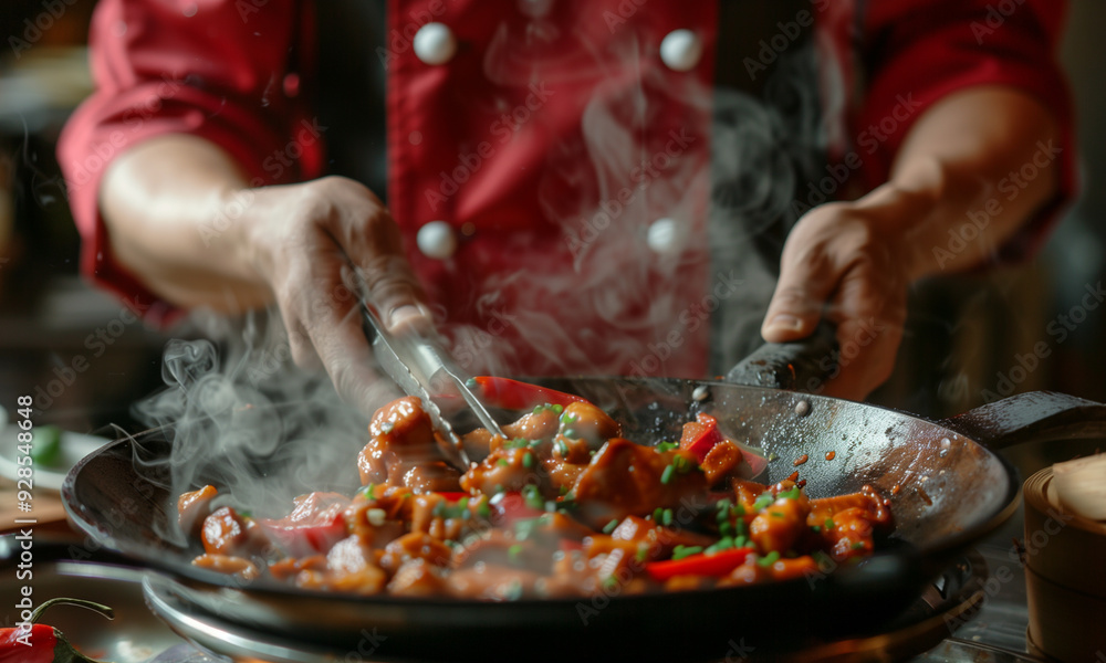 Chinese Cuisine Chinese Chef 중국요리 중국 요리사 Stock Photo | Adobe Stock