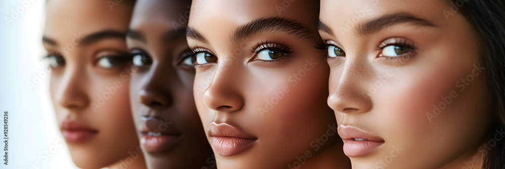 Girls of different races and skin colors look at the camera. Unity ...