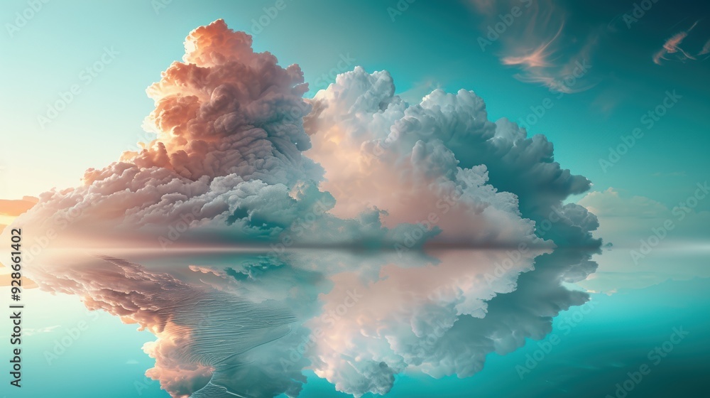 A digital artwork depicting the evolution of weather patterns, from ...