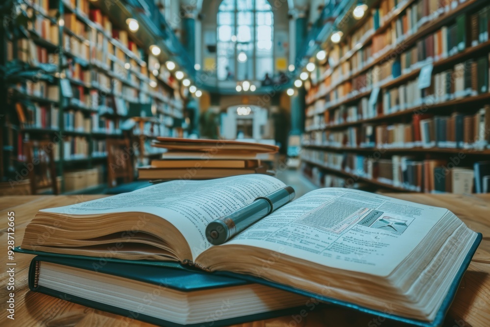 The well-lit, expansive, and beautifully organized library with rows of ...