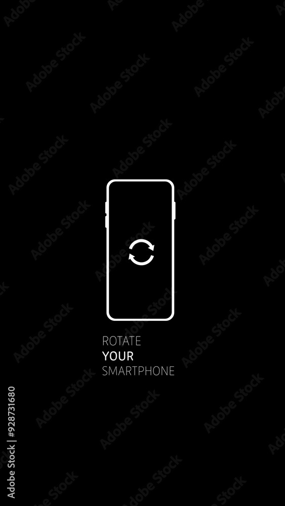 Command turn your phone rotation.Rotate smart phone icon on black ...