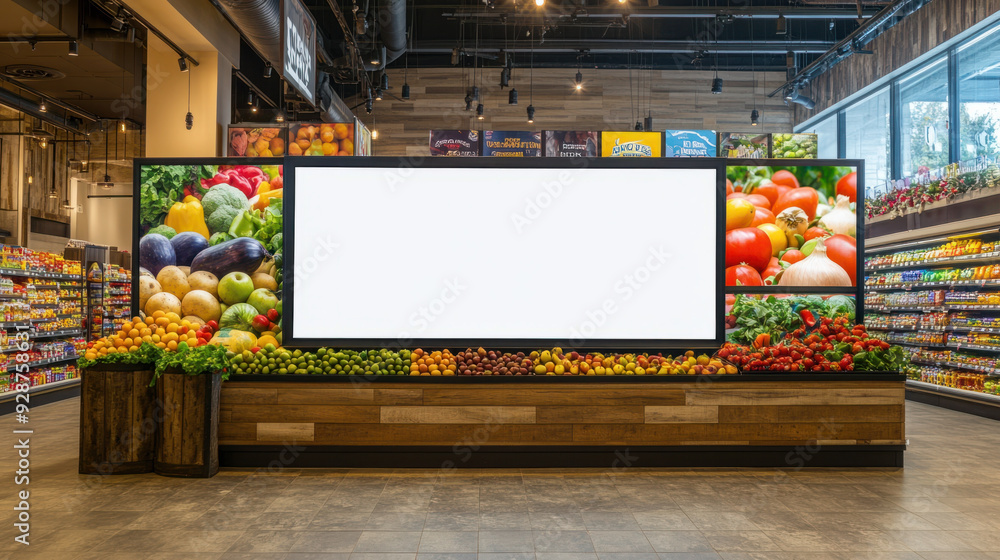 discount grocery signs, Large blank signboard placed at the entrance of ...