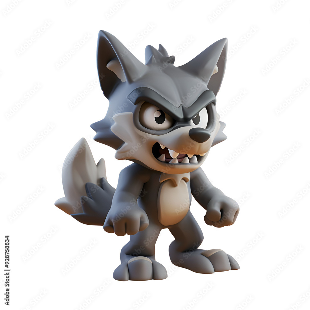 Halloween Character: Angry Werewolf in Cute 3D Render, Isolated on ...