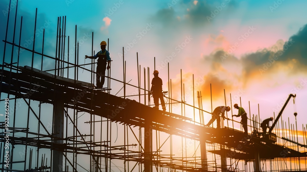 Hardworking Construction Workers in Action: Building the Future at a ...