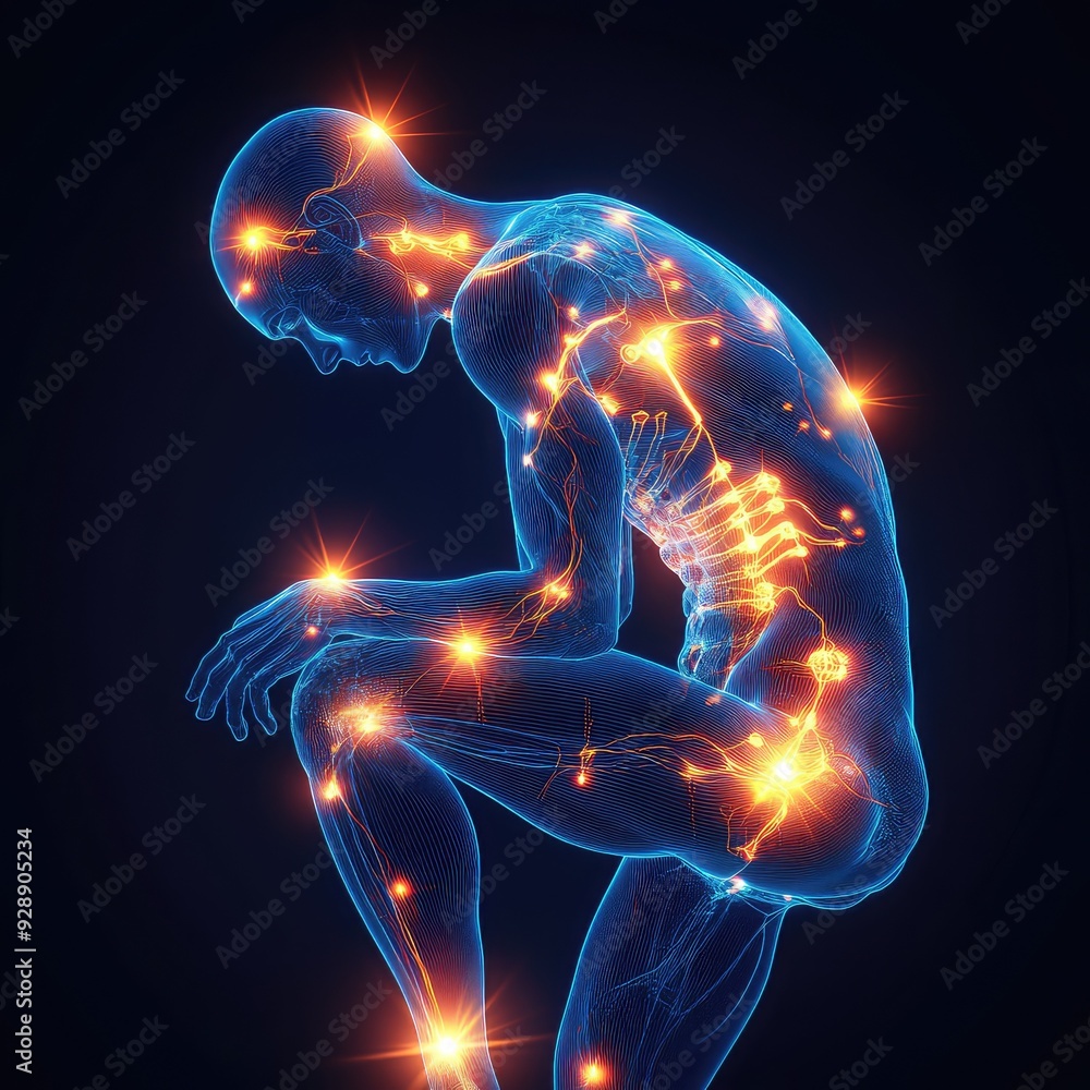Conceptual Illustration of Human Pain Anatomy, Highlighting the Complex ...