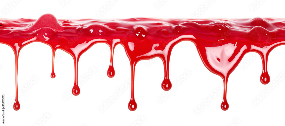 Red dripping jam border on transparent PNG or white background. Stock ...
