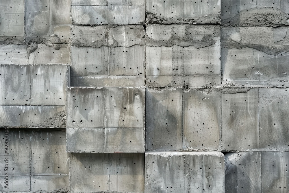 Concrete Block Construction. Stack of Concrete Cinderblocks for ...