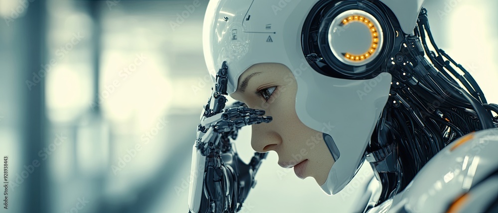 Ilustración de Stock Breakthrough in robotics advanced AI humanoid ...