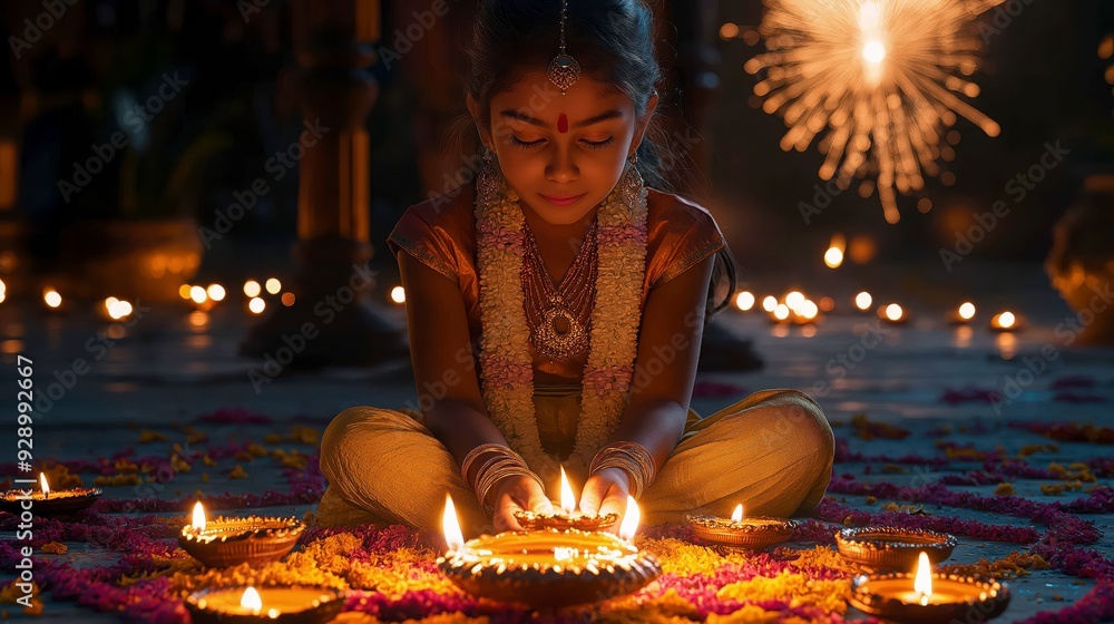 Foto de Stock Indian Fire Worship Ceremony, Floating Lantern Festival ...