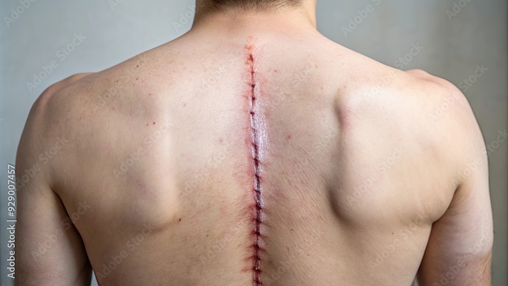Scar on the back after surgery for herniated disc, scar, back, surgery ...