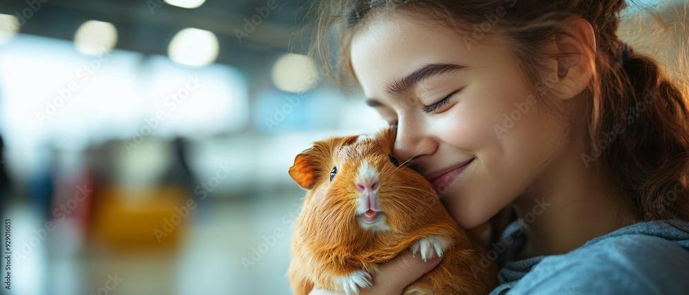 Emotional Airport Farewell Teenager Saying Goodbye to Pet Guinea Pig ...