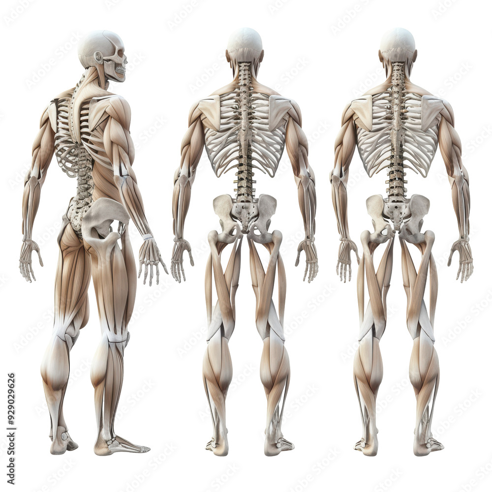 Human Body Anatomy Front Back Side View Isolated on Transparent or ...