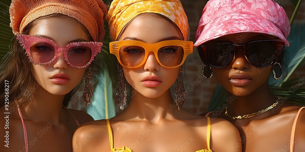 Very stylish image of young beautiful women who love bright, catchy ...