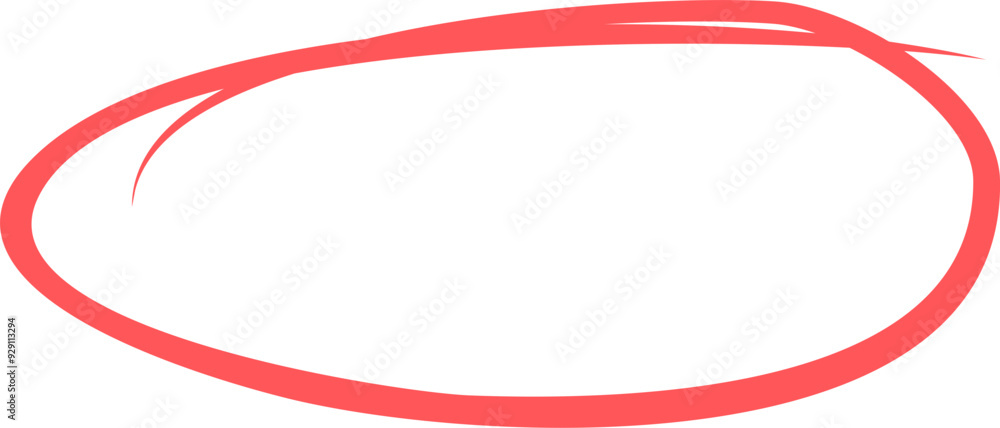 Red Circle Line Pencil Stock Vector | Adobe Stock