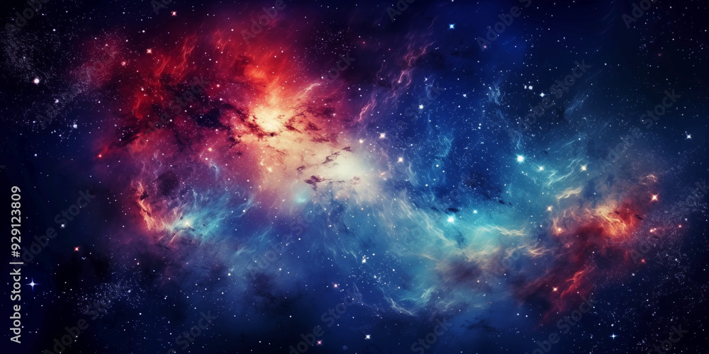 Space concept background. Universe galaxy horizontal poster. Amazing ...