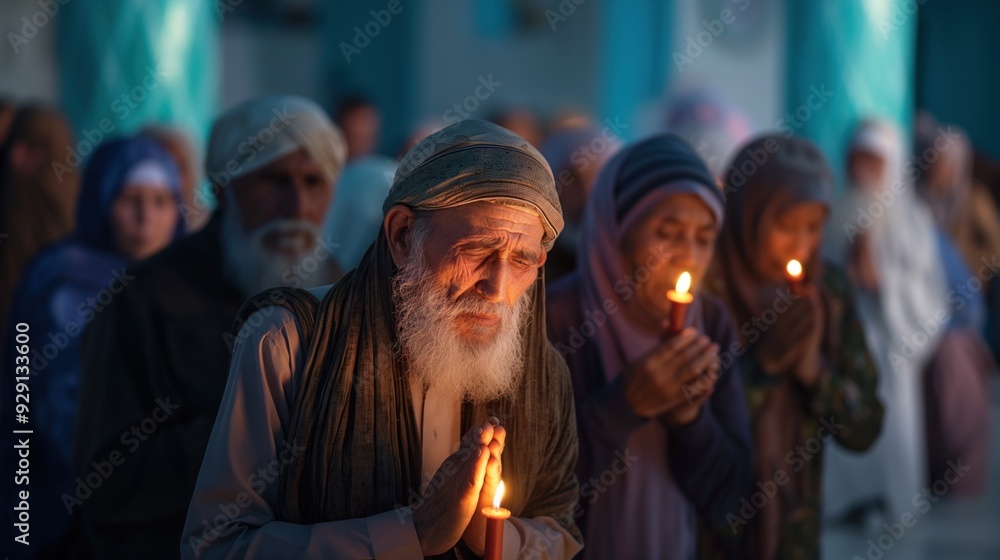 People of different religions praying together, expressions of peace ...