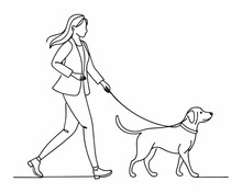 Woman Walking Dog Art Free Stock Photo - Public Domain Pictures