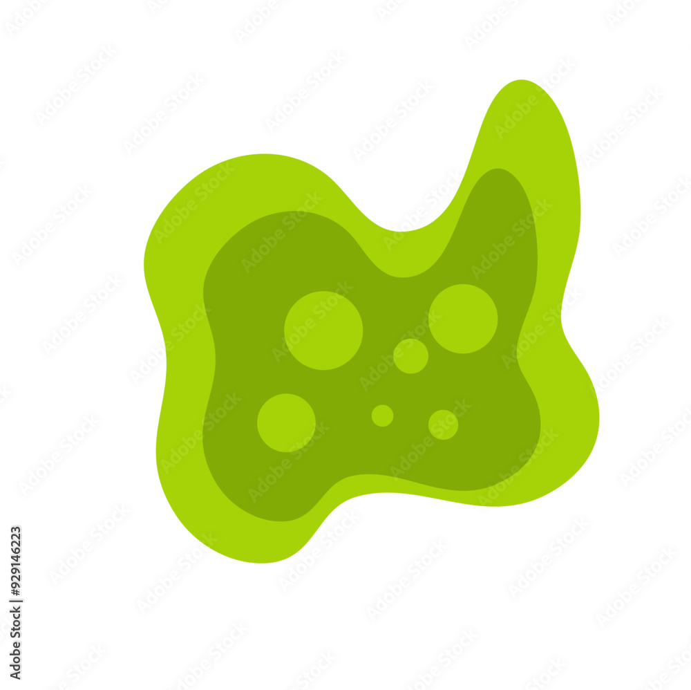 Amoeba cell. Small unicellular animal. Virus and bacteria. Education ...