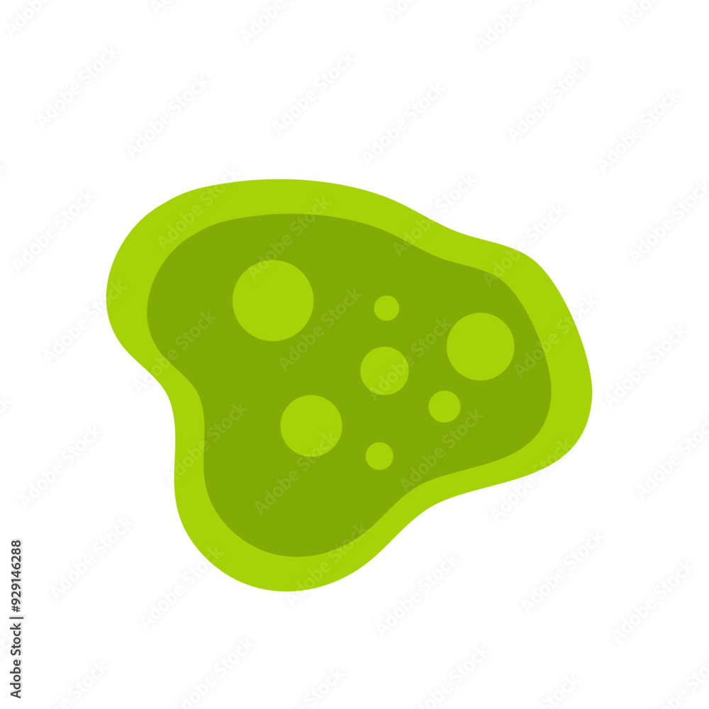 Amoeba cell. Small unicellular animal. Virus and bacteria. Education ...