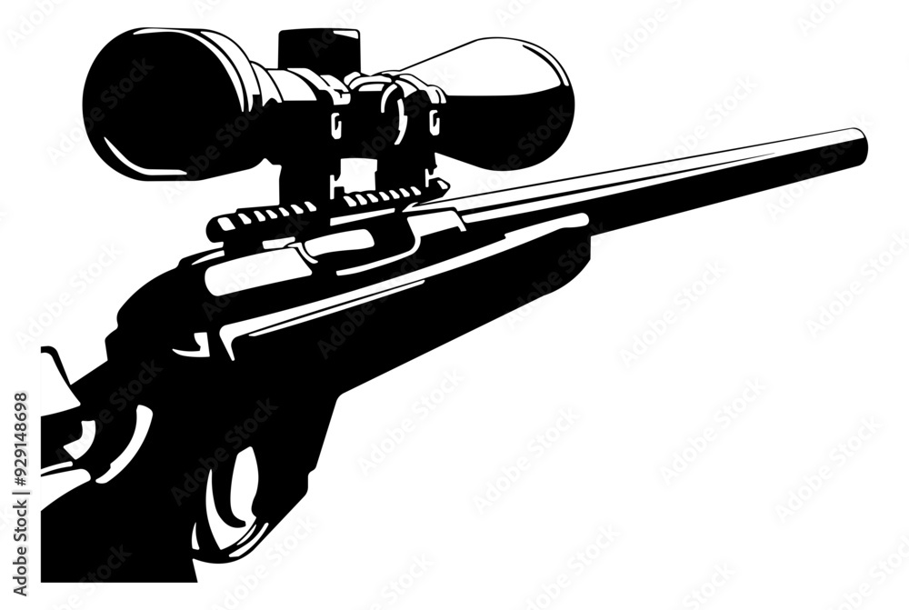 black sniper rifle without background Stock Vector | Adobe Stock