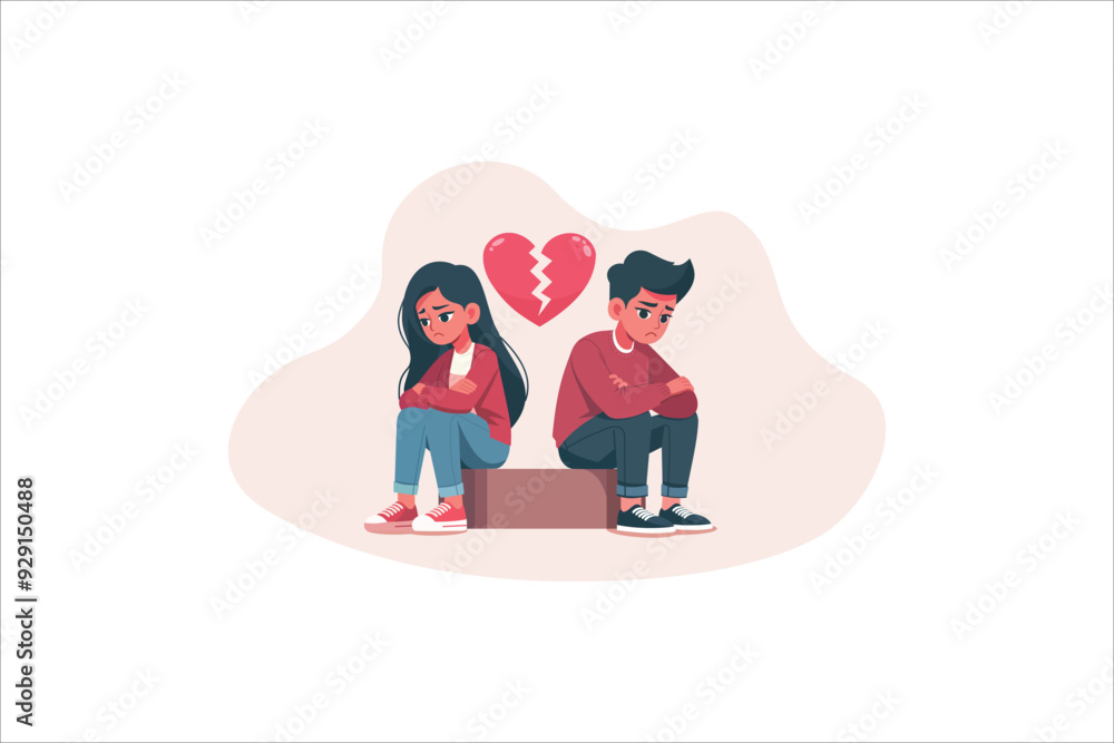 Problems in couple relations concept. Young sad depressed couple ...