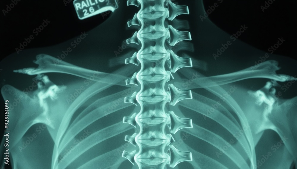 human spine x-ray detailed vertebral anatomy clear spinal curvature ...
