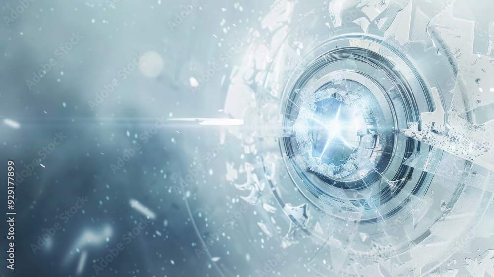 A loading screen overlay with glassmorphism elements, including a ...