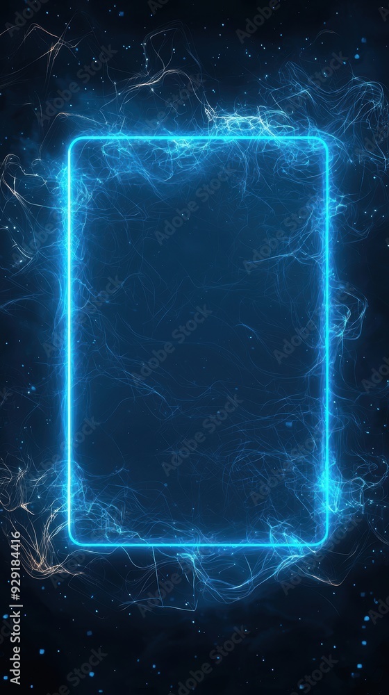 Radiant Blue X-Ray Card Floating in Darkness with Rounded Corners ...