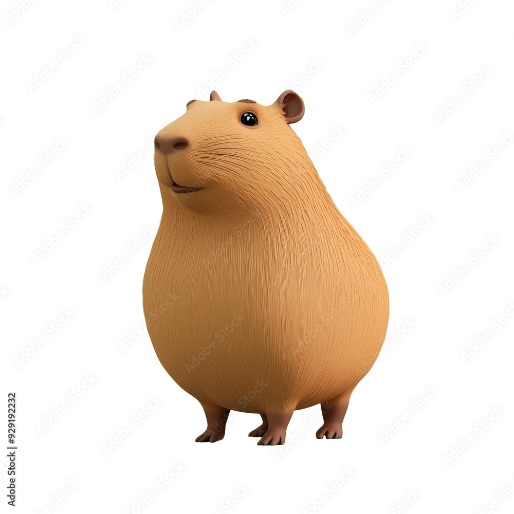 Stock-Illustration „3d cartoon character 3d cute capybara smiling ...
