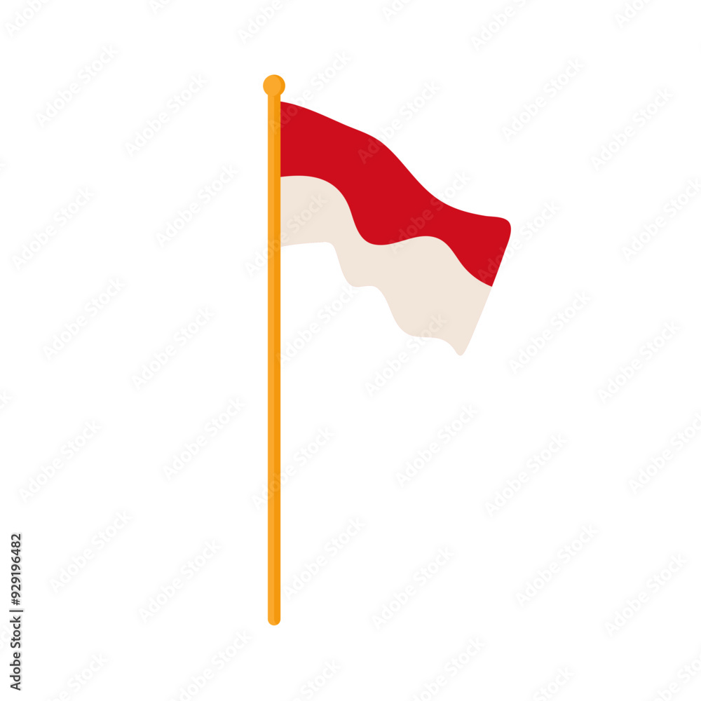 Indonesian red and white flags and national colours and balinese style ...