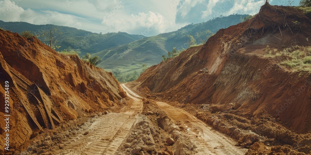 Landslide in an ecologically vulnerable region Extensive fissures in ...