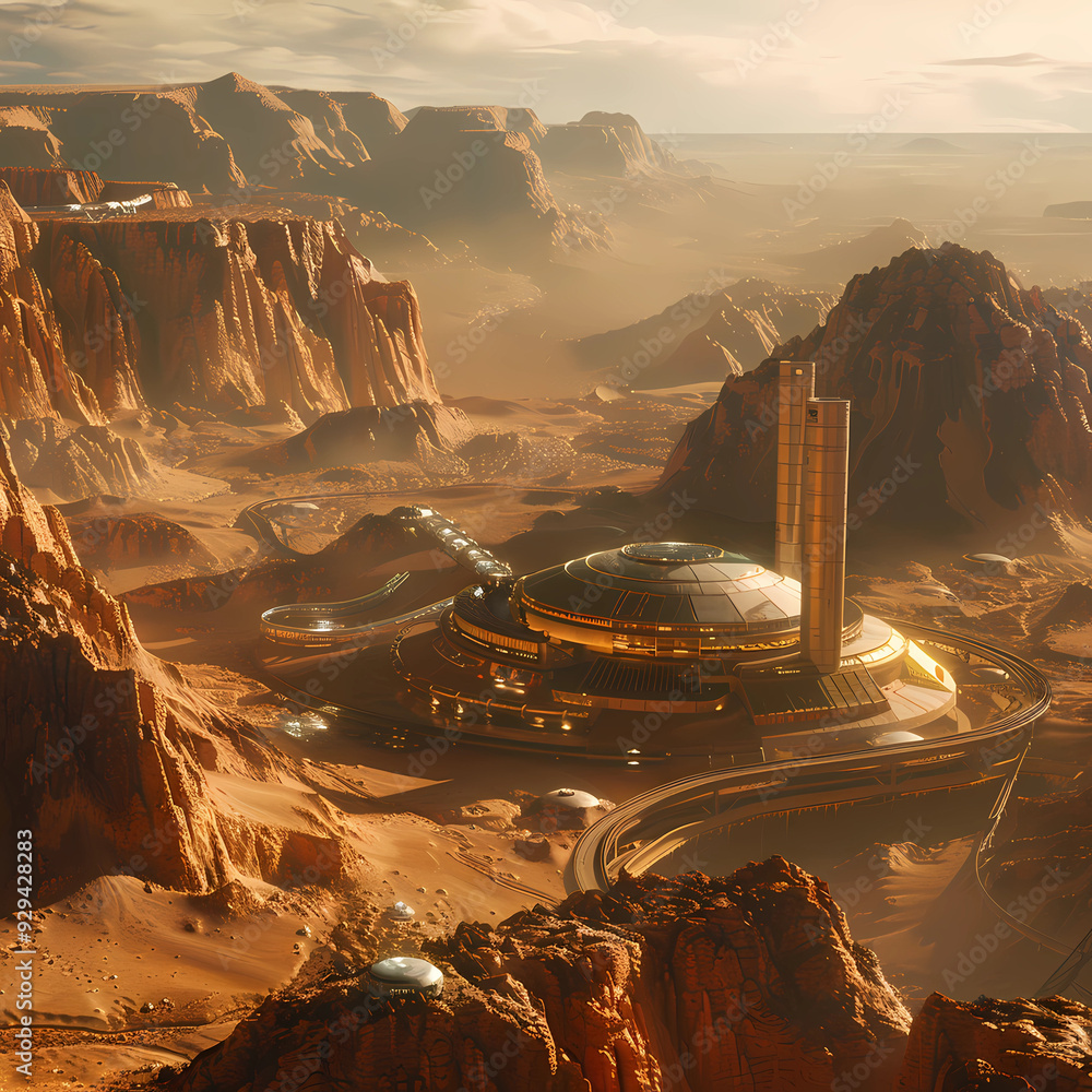 Mars Colonization Hub 3D Rendering - Pioneering New Frontiers on the ...