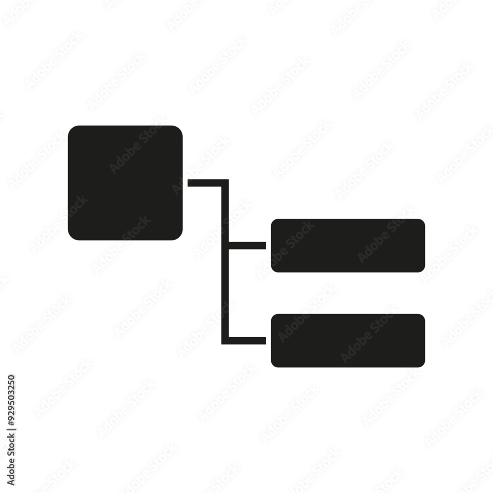 Flowchart block icon. Simple process structure. Vector diagram shape ...