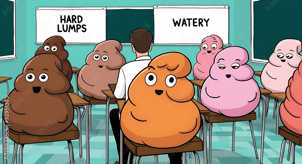 An informative Bristol stool chart concept illustrating the various ...