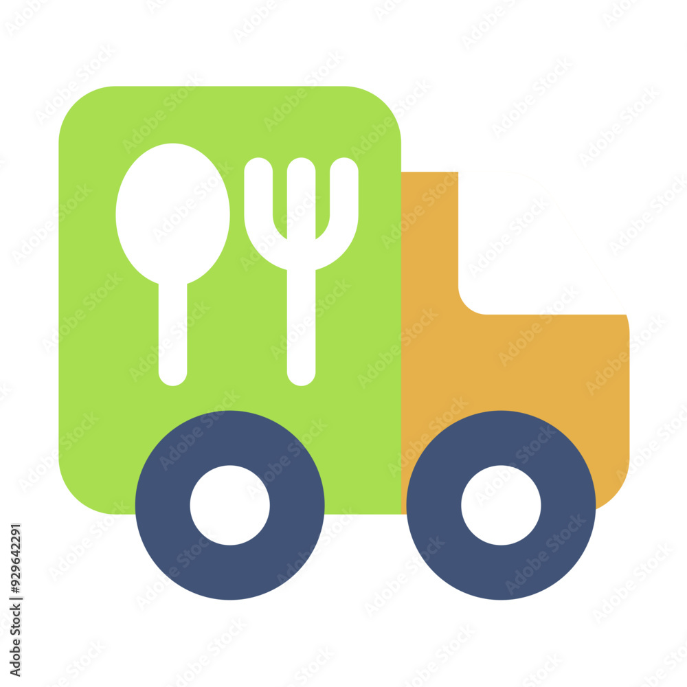 Food Delivery Icon in Flat Style Suitable for Web, Apps, Presentation ...