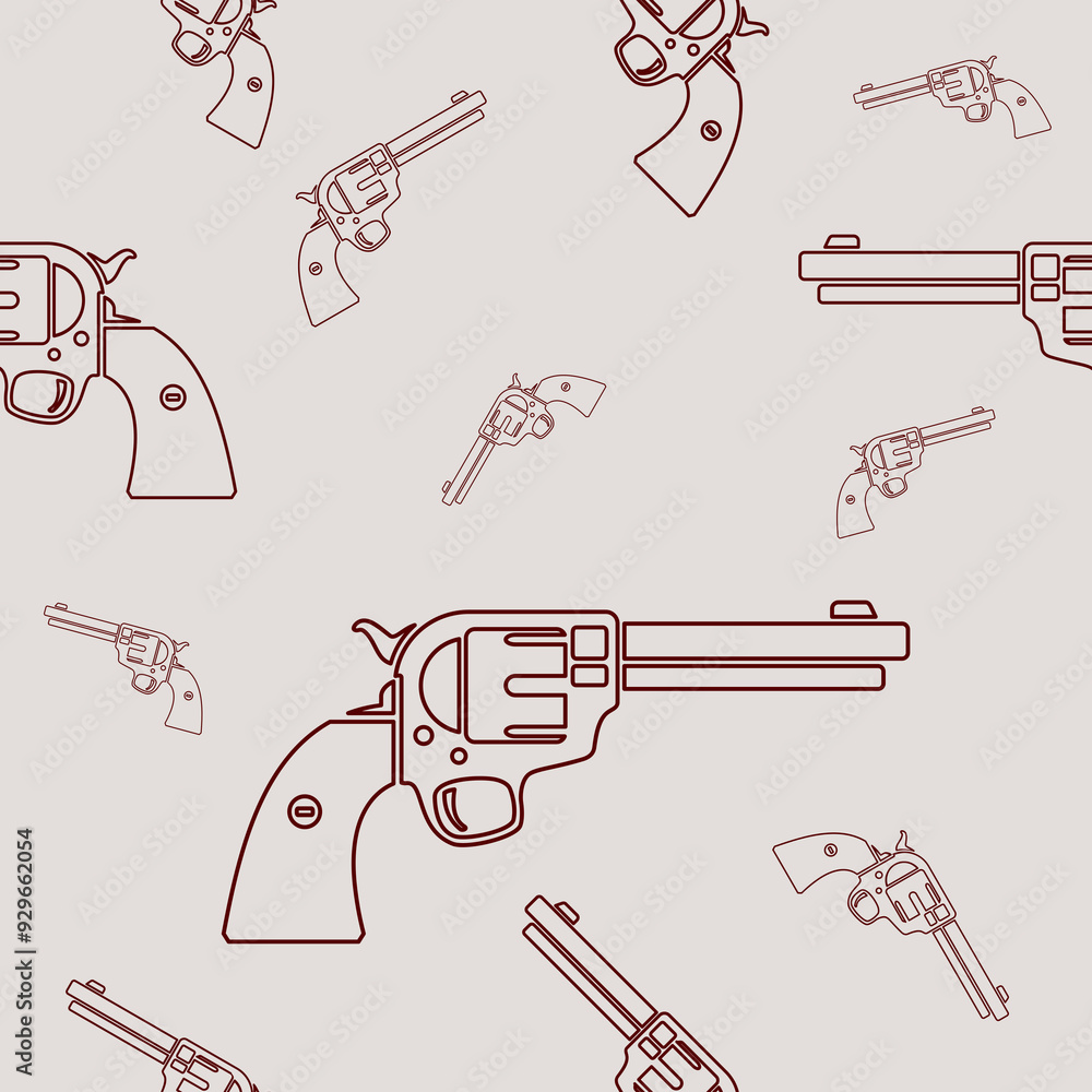 Editable Outline Classic Vintage Revolver Gun Vector Illustration ...