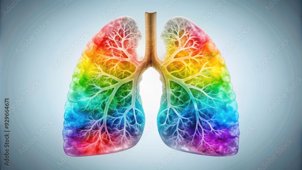 Rainbow-colored anatomy lung symbolizing awareness for World ...