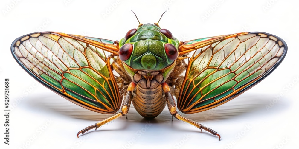 Isolated cicada insect with expanded wings, insect, cicada, isolated ...