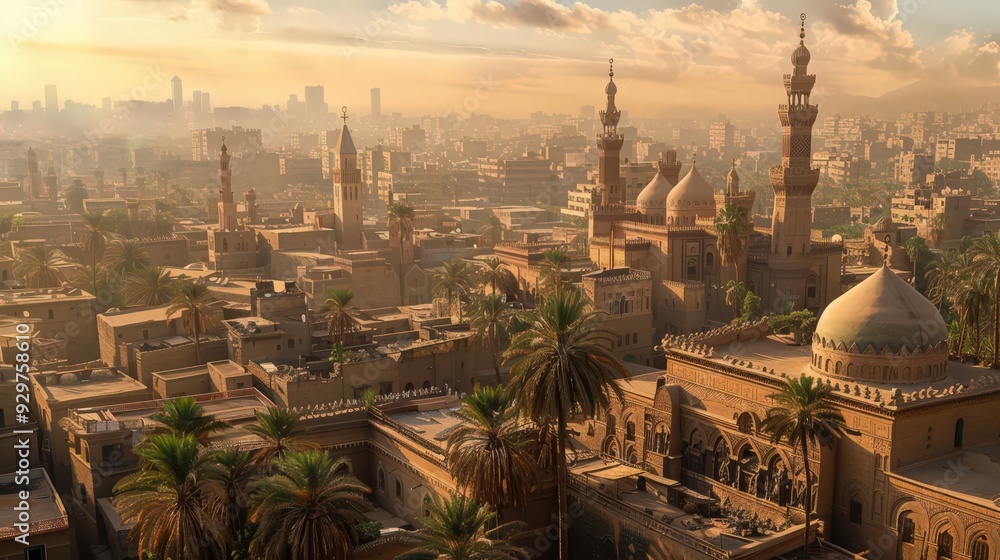 Visualize the Coptic Quarter and its churches in Old Cairo, seen from ...